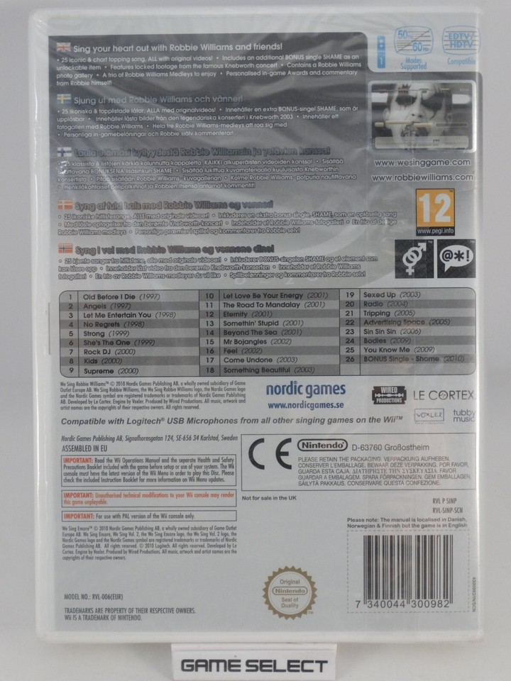 We SING Robbie Williams nintendo Wii Et Wiiu U pal Eur Original Neuf ...