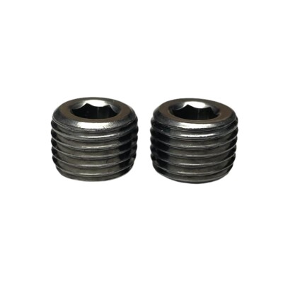 2 piece 1/4” BSPT Male Stainless Steel Hex Set Screw Pipe Block Off ...