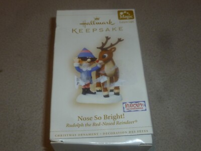HALLMARK KEEPSAKE ORNAMENT RUDOLPH THE RED-NOSED REINDEER NOSE SO ...