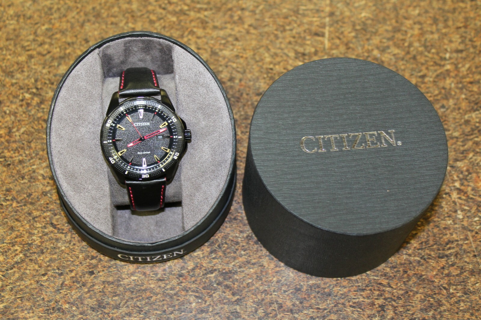 citizen eco-drive RED & BLACK WATCH | eBay