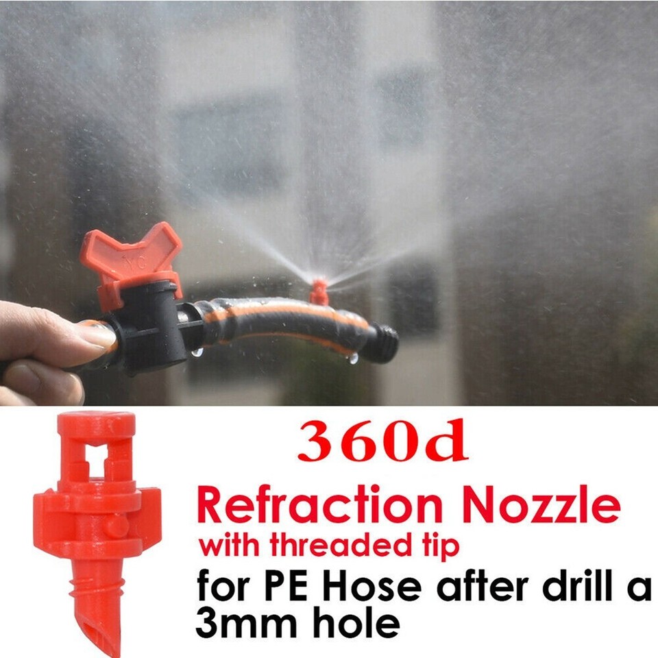 50PC/Micro Spray Jets 90-360d Watering Spray Misting Nozzle Sprinkler ...