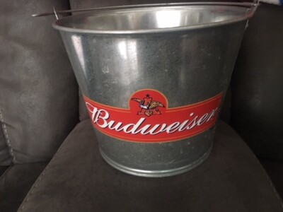 Budweiser Metal Beer Ice Bucket Pail Double-Sided NICE CONDITION | eBay