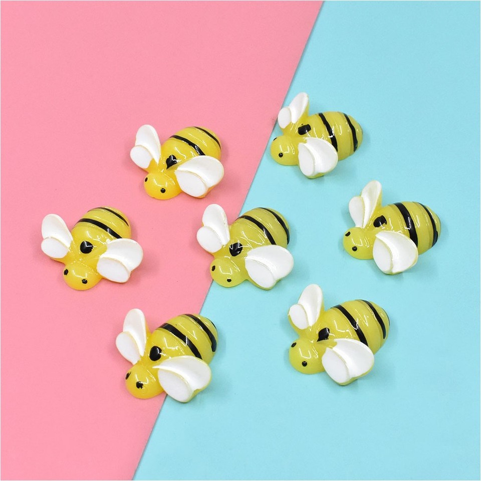20 Pcs Cute Bee Miniature Creative Phone Case Charms Flat Back Resin ...