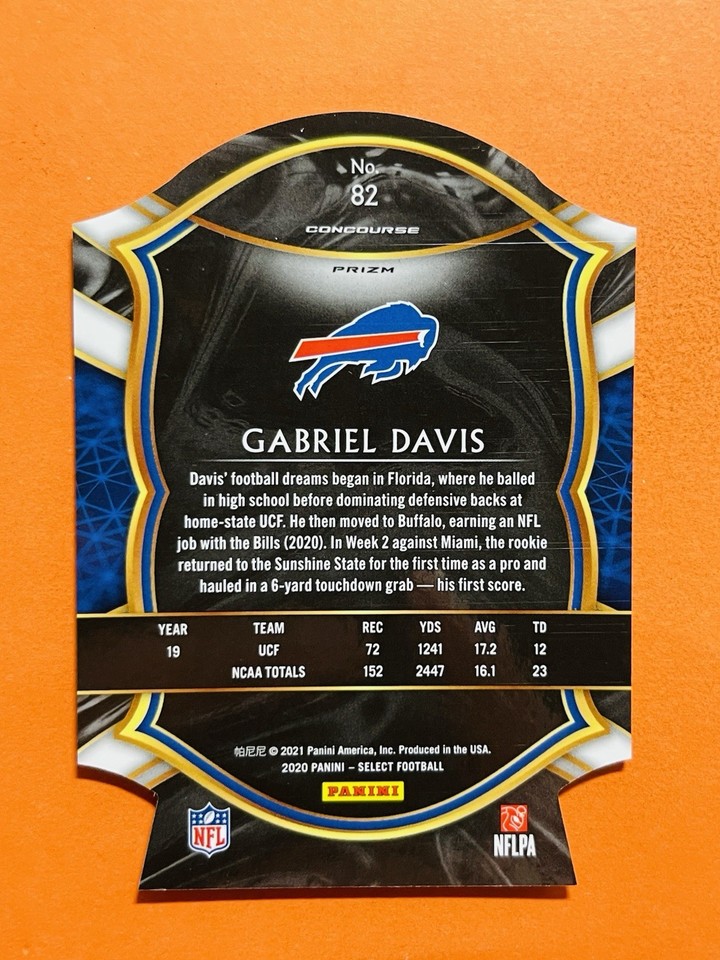 2020 Select Prizm Light Blue Die Cut Gabriel Davis #82 Rookie Buffalo ...