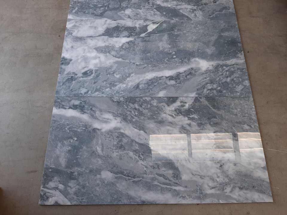 50m2 Pallet Deal Grey/ Anthracite Marble Look High Gloss Porcelain ...