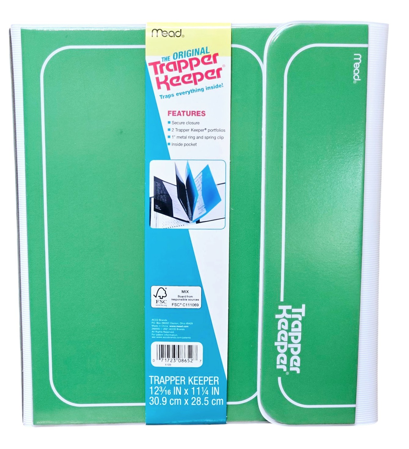 Mead Trapper Keeper 3 Ring Binder 2 Trapper Keeper Portfolios - Green ...