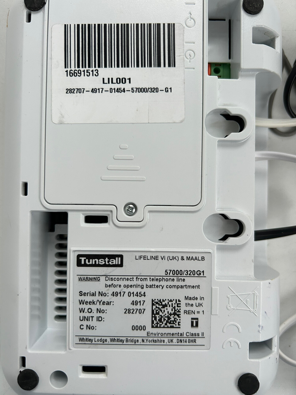 Tunstall Lifeline VI Panic Alarm Summon Help For Elderly/Less Able Main ...