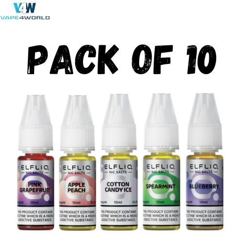 ELF LIQ Nic Salt 10ml pack of 10 x Elfliq Nic Salt E Liquid 10mg 20mg ...