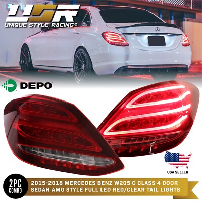 DEPO Plug n Play AMG C63 FULL LED Bar Tail Light For 2015+ Mercedes C ...