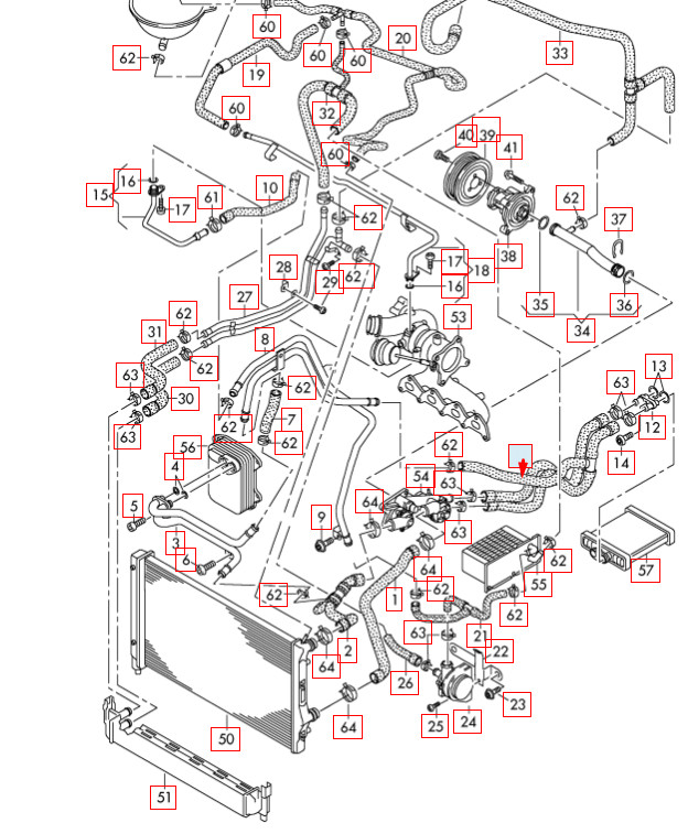 NEW AUDI A1 8X1 COOLANT HOSE PIPE 6R0122157Q 2013OEM NO IMPORT DUTIES ...