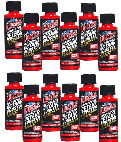 Lucas Oil 10725 Pack of 12 Motorcycle Octane Booster Fuel Additive 2oz ...