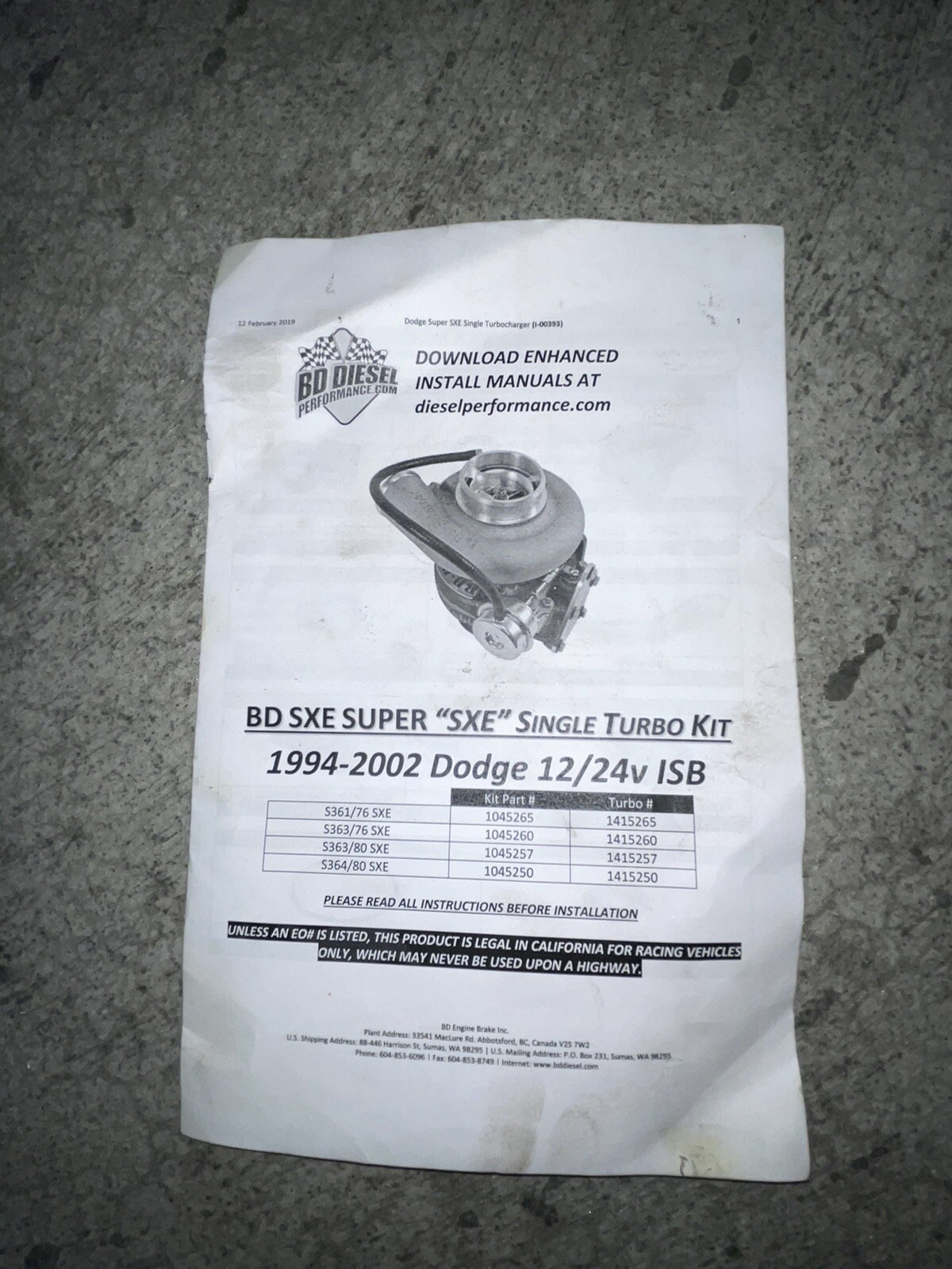 BD Diesel 1045250 Super B Turbo Kit Fits 94-02 Ram 2500 Ram 3500 | eBay