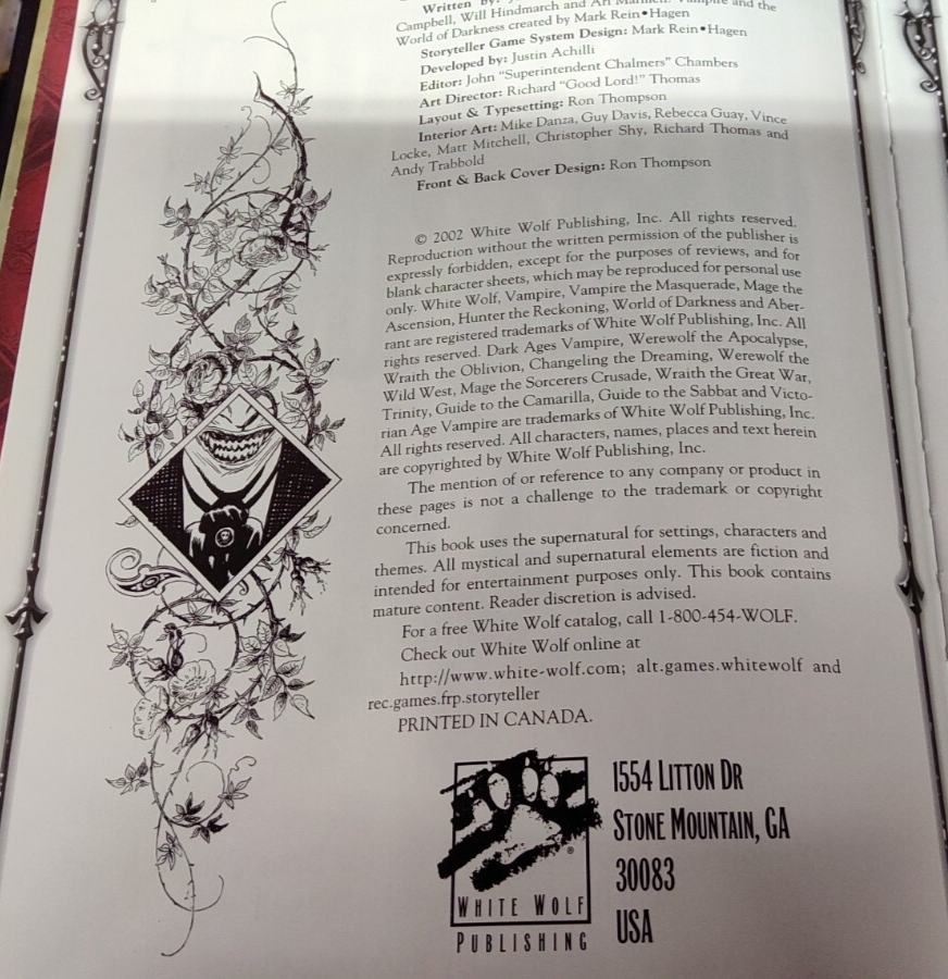 Victorian Age Vampire RPG 2002 Hardcover | eBay