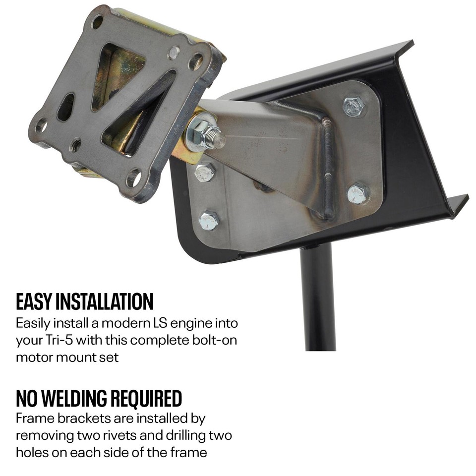 1955-57 Chevy Tri-5 LS Swap Motor Mount Kit, Bolt-In Polyurethane Motor ...