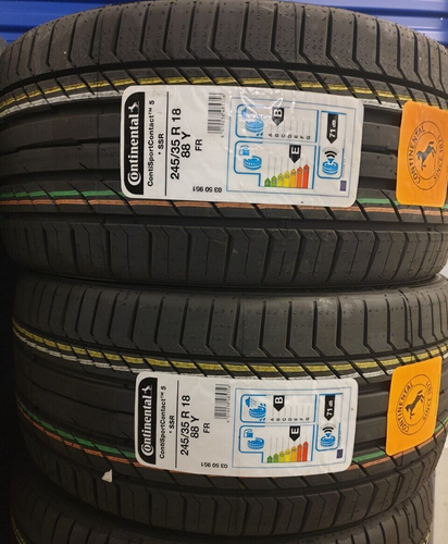 2X CONTINENTAL SPORT 5 245/35/18 88Y RUNFLAT SSR*CAR TYRES 245 35 ...