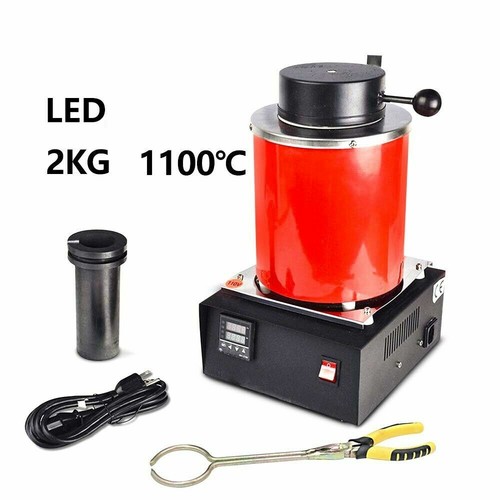 Auto 2kg Melting Furnace Silver & Gold Pour Bar Graphite Crucible 110V ...