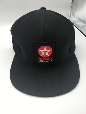 Vintage Texaco Lubricants Patch, Mesh-back Trucker Hat, Black Snap-back ...