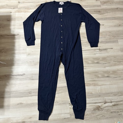 New Vintage Real Work Wear Authentic Union Suit Men’s 2XLT Navy Blue ...