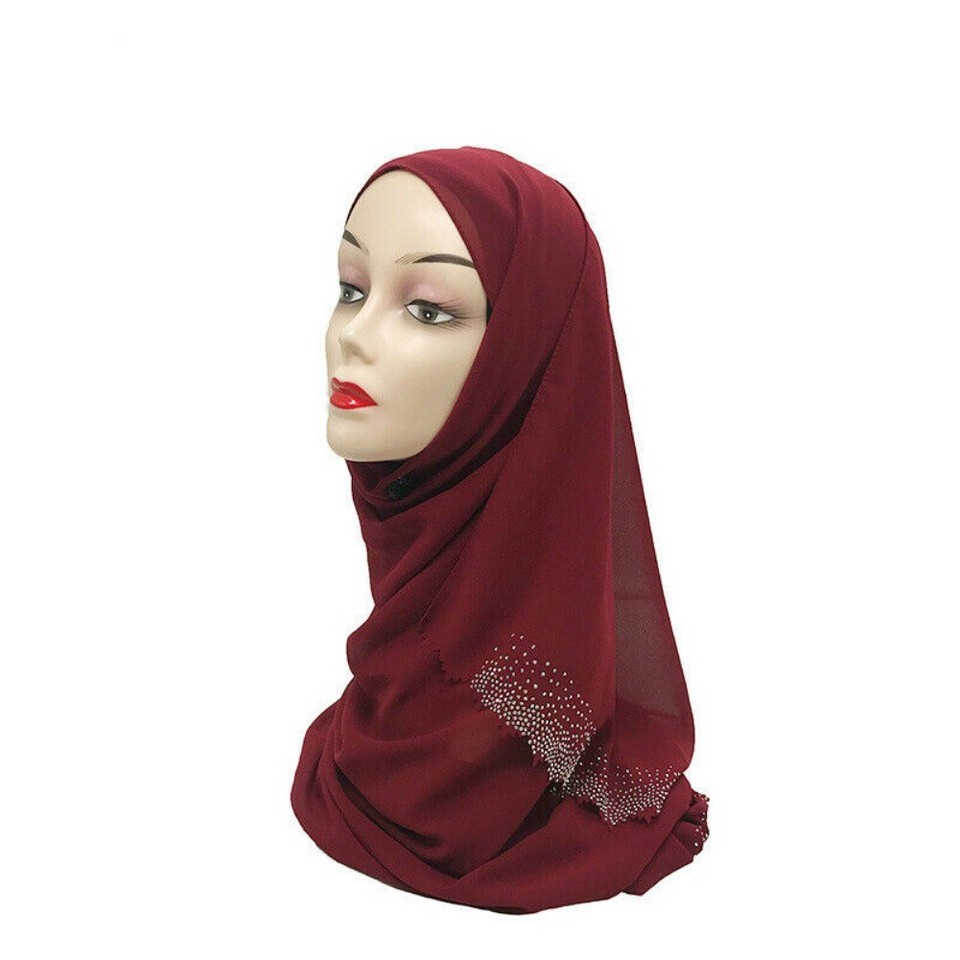 Women's Chiffon Scarf Muslim Hijabs Shawls Head Wrap Scarves ...