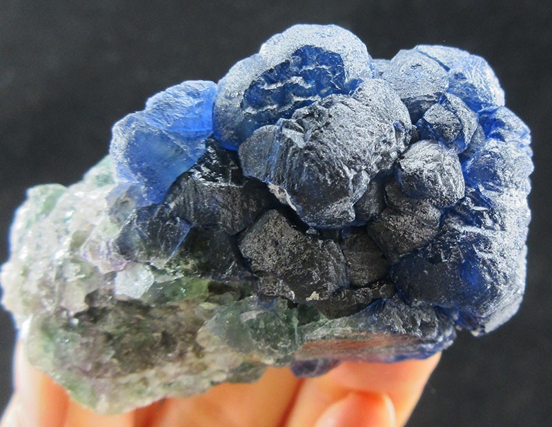 95g blue blueberry Fluorite&Quartz crystal mineral specimen,Inner ...