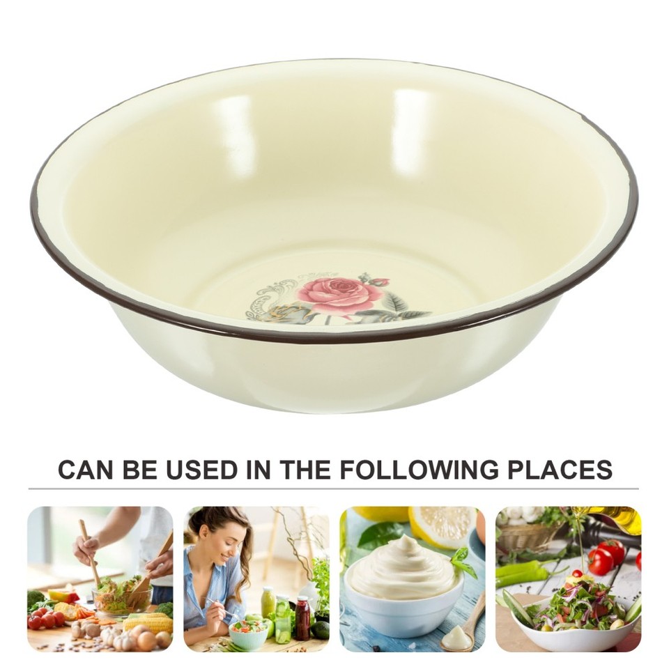 Enamel Soup Basin Vegetable Storage Basin Enamel Washbasin Kitchen ...