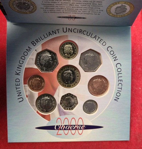 2000 MILLENNIUM ROYAL MINT BRILLIANT UNCIRCULATED SET COINS FOR GB & NI ...