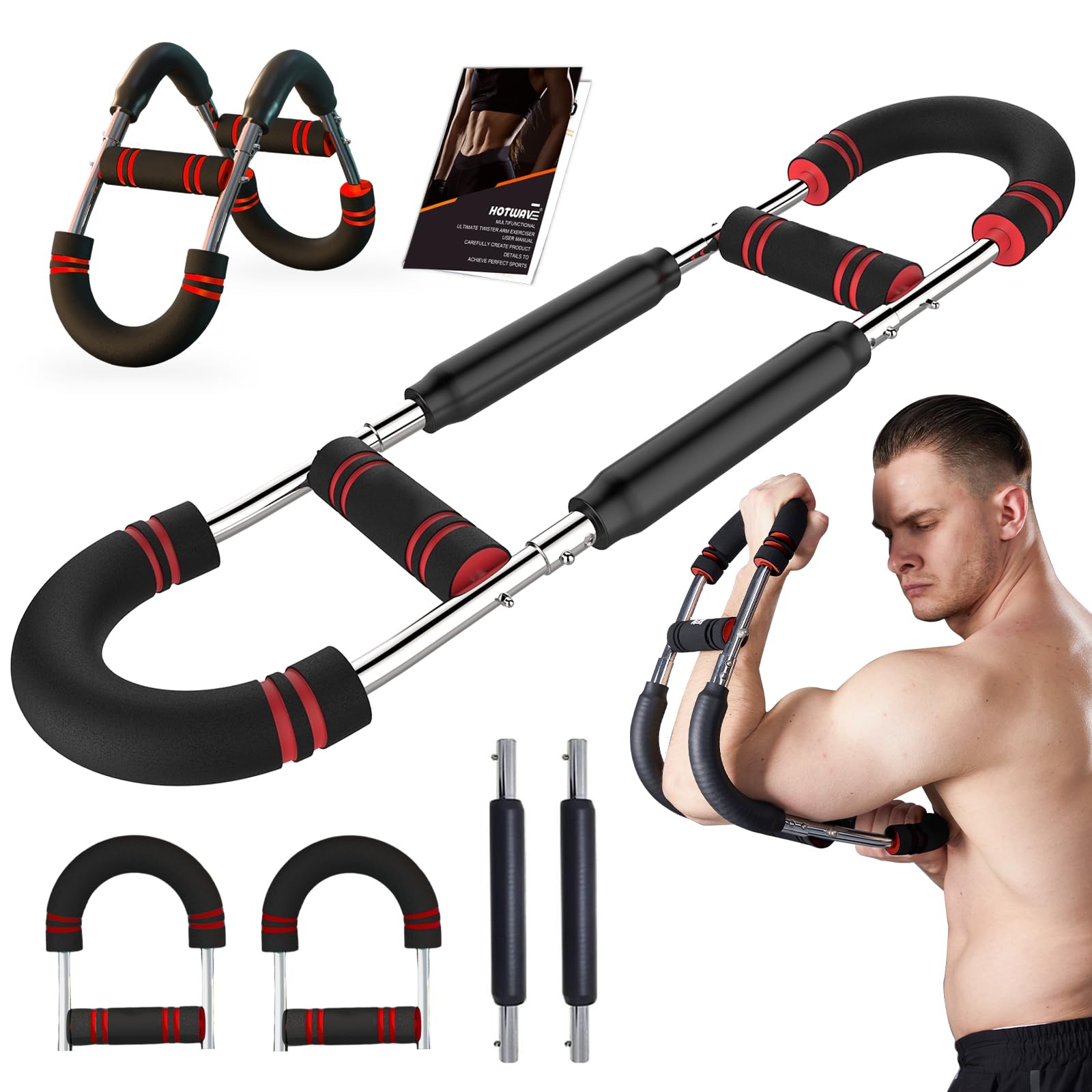 Twister Arm Exerciser Adjustable Spring Bar Portable Strength Training ...