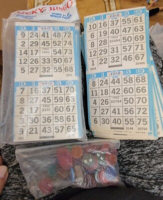 Lucky Brand Bingo Card Sheet Pad 150 Sheets Chips Vtg NIP + Extra Loose ...