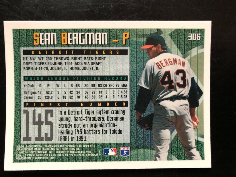 1995 Topps Finest #306 Tigers Sean Bergman Baseball Card | eBay