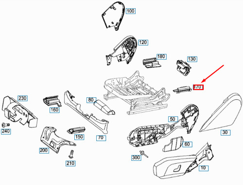NEW MB GLC X253 FRONT RIGHT SEAT REAR INNER LEFT TRIM A25391908009051 ...