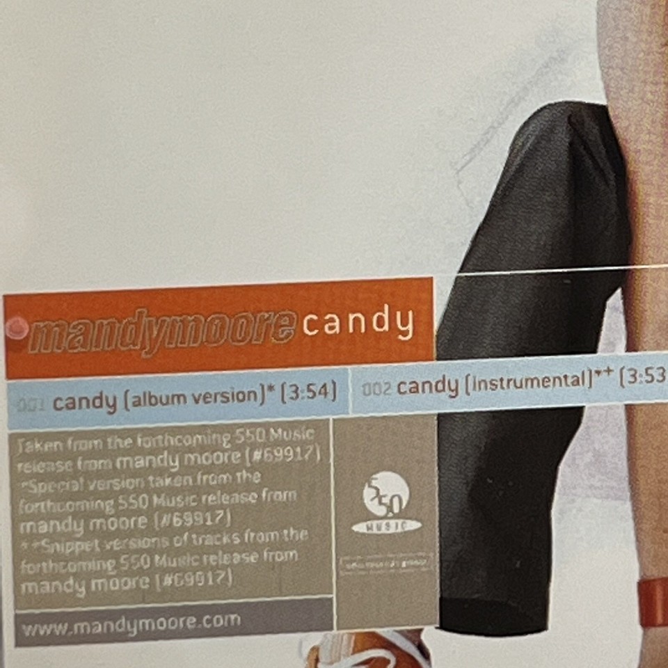Mandy Moore Candy Cd Single Inc Instrumental Version & Snippets ...