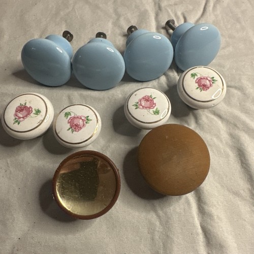 Vintage Porcelain Cabinet Knobs Lot of 8 Plus 1 Wood And 1 Plastic Total 10 | eBay