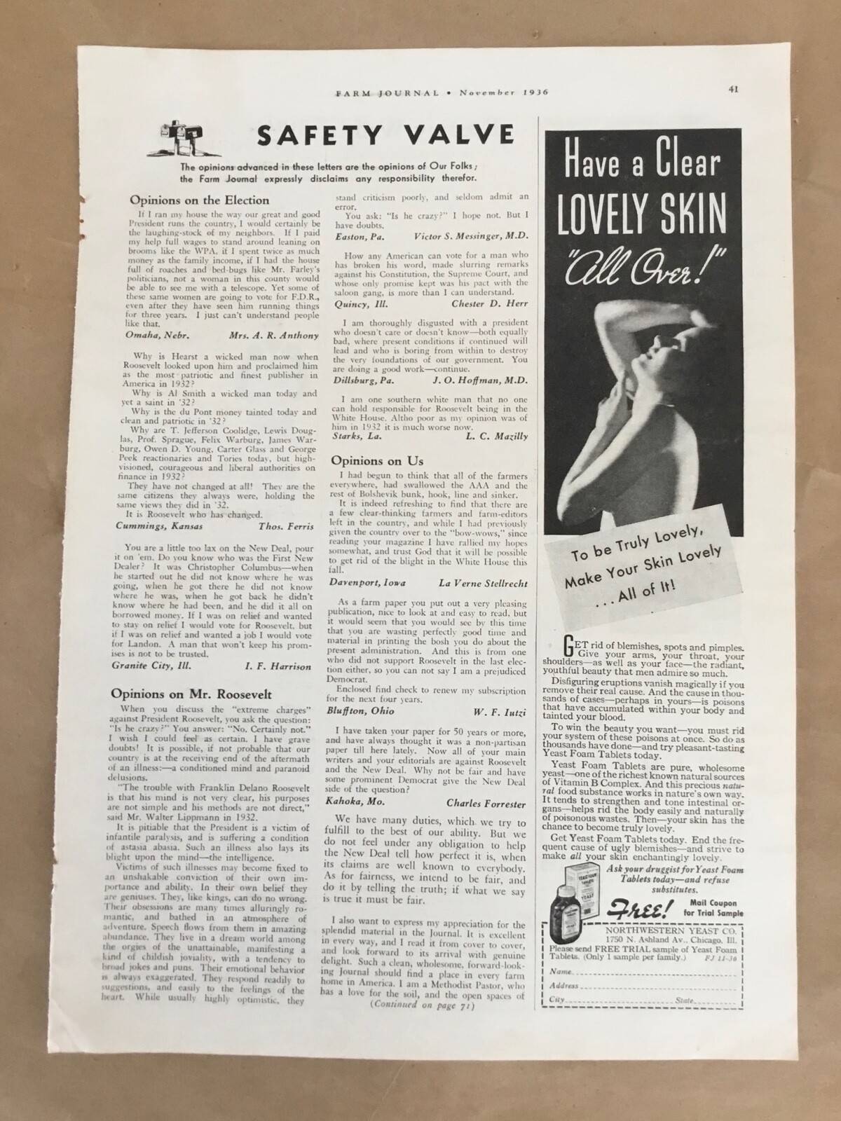 Northwestern Yeast tablet print advert 1936 orig vintage art retro ...