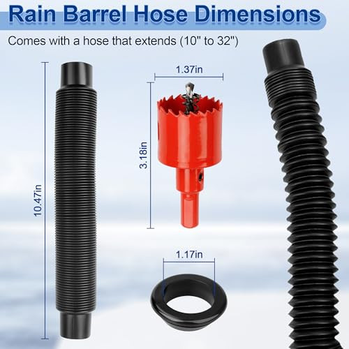 Rain Barrel Hose Connector Kit to Link Rain Water Collection Barrels ...