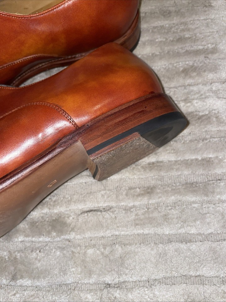 Meermin Mallorca Men 12 Oxford Cap Toe Brown Pebble Grain Goodyear Welt ...