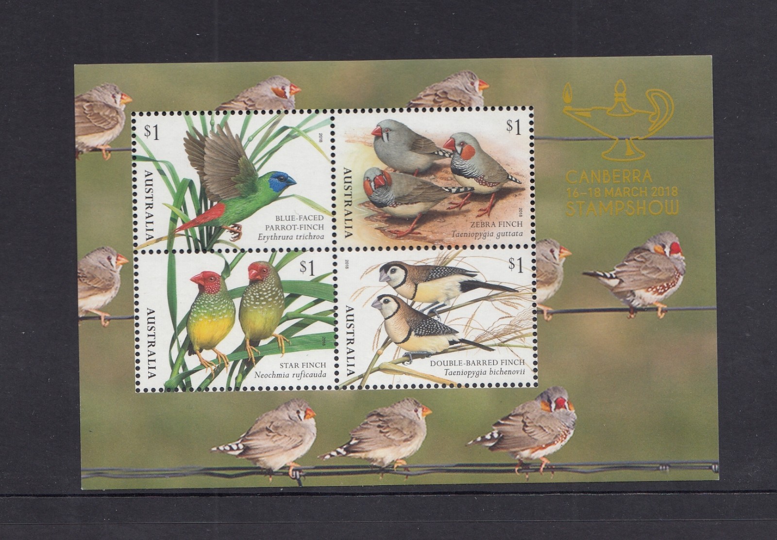 Australia 2018 Canberra Stamp Show Expo Birds, Finches, Mini Sheet, MUH ...