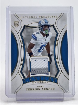 TERRION ARNOLD 2024 NATIONAL TREASURES CENTURY ROOKIE PATCH GOLD RC /49 ...