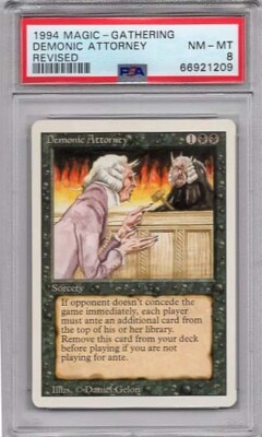 DEMONIC ATTORNEY MAGIC MTG REVISED 3RD EDITION #103 PSA #66921209 NM-MT ...