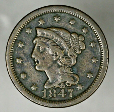 US 1847 Braided Hair Large Cent A2950 | eBay