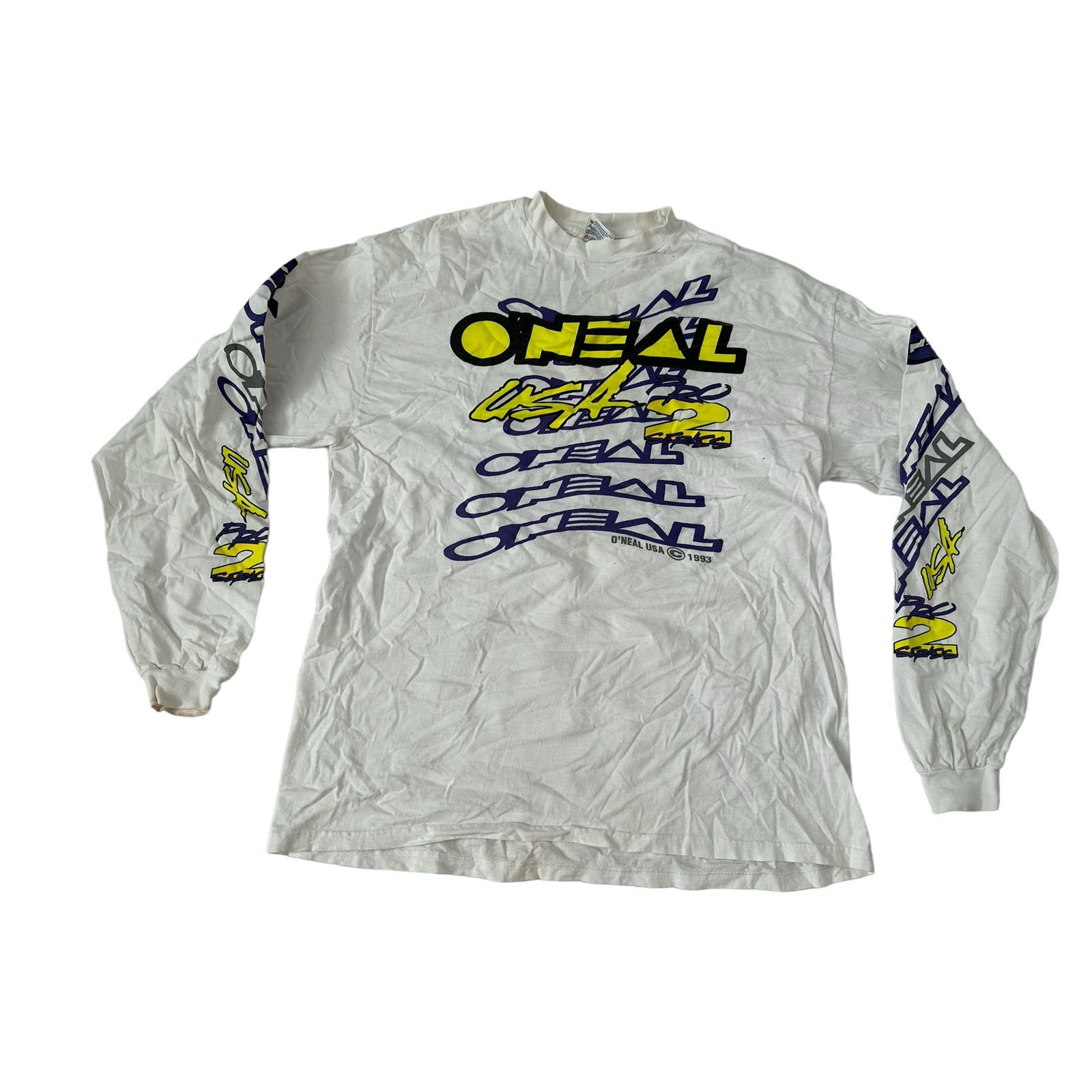 Vintage 90s O'Neal Newell #23 USA L/S Motocross XL Jersey Shirt VTG | eBay