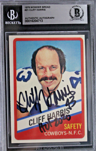 Cliff Harris Dallas Cowboys HOF Autograph 1976 Wonder Bread Signed Card ...