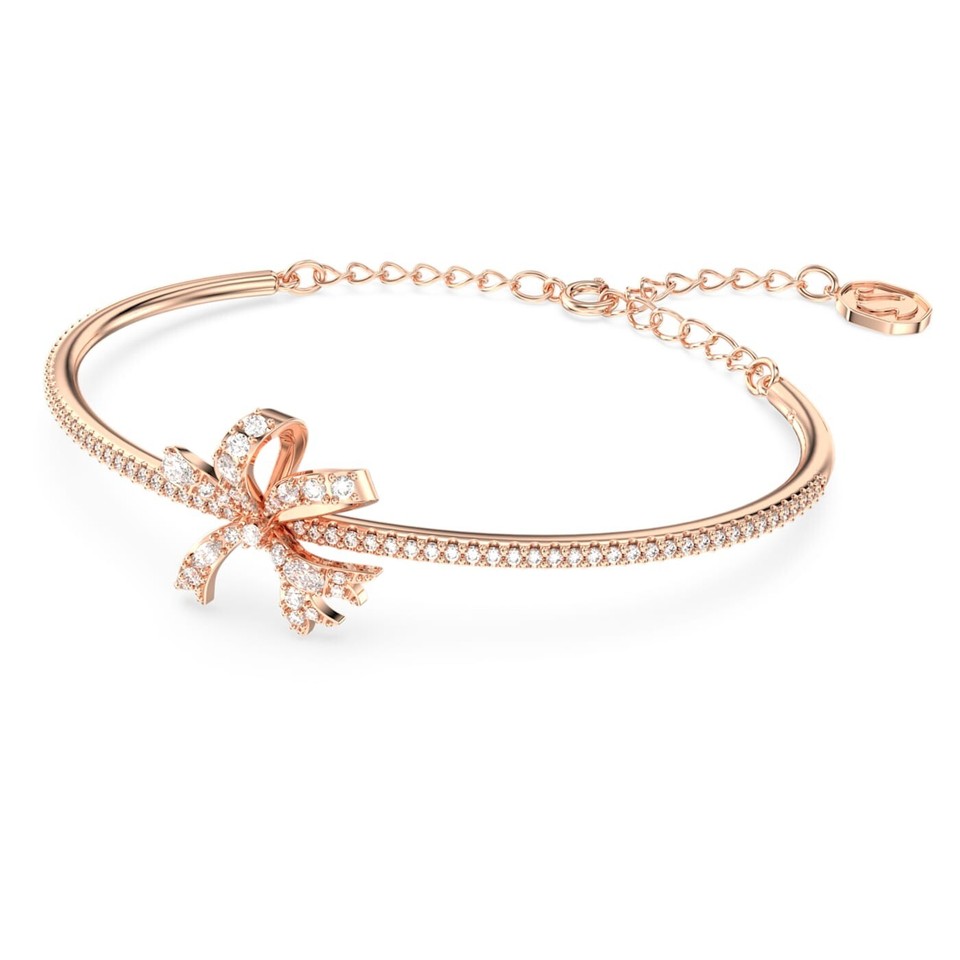 Swarovski Volta bangle Bow, White, Rose gold-tone plated 5647565 | eBay