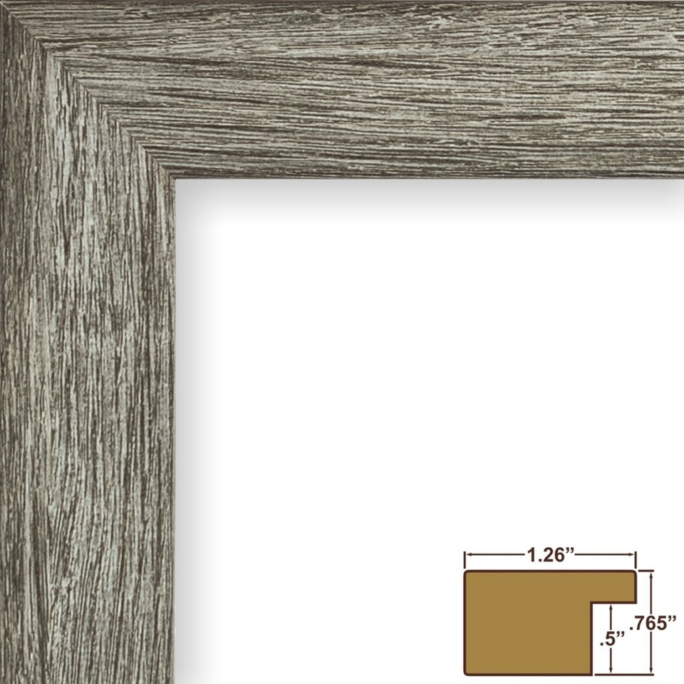 Grey Barnwood Picture Frame – 1.25" Rustic Style – Sizes 4x5 to 24x36 ...