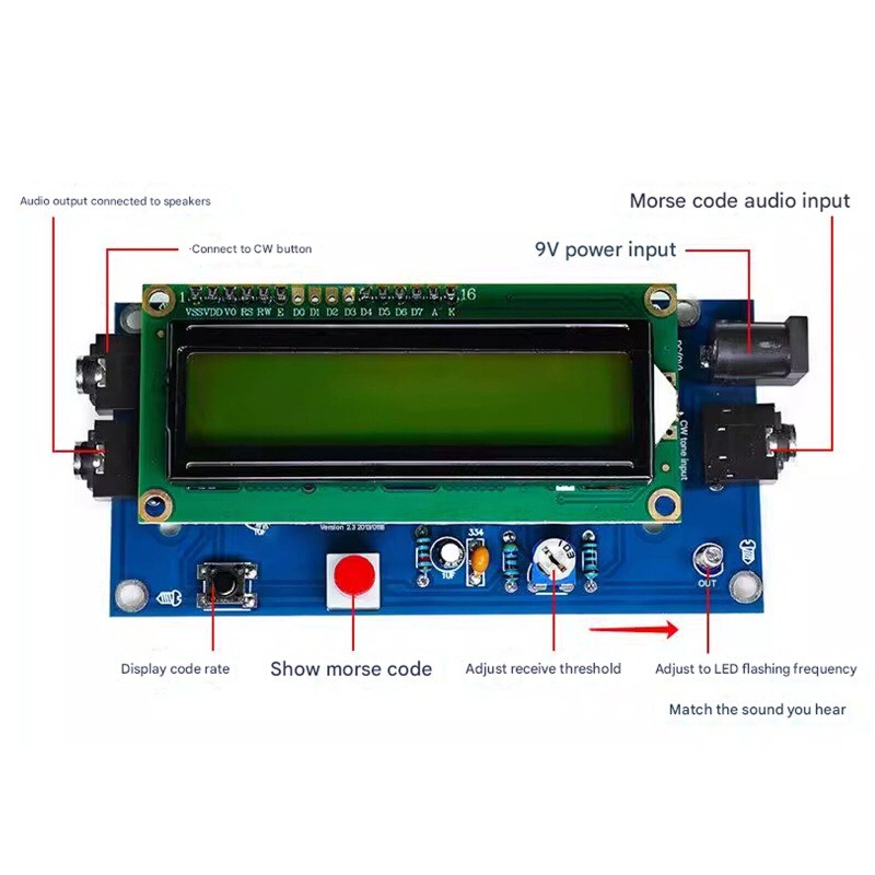 CW Trainer Morse Code Decoder Keyer Interpreter DIY Electronic ...