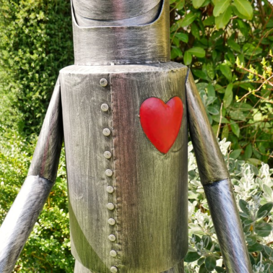 Tin Man Garden Ornament Statue 135cm Large Metal Outdoor Figurine ...