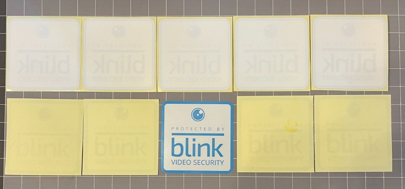 10 Blink Security Camera Window Stickers Single Sided 3.5" x 3.5 inch ...