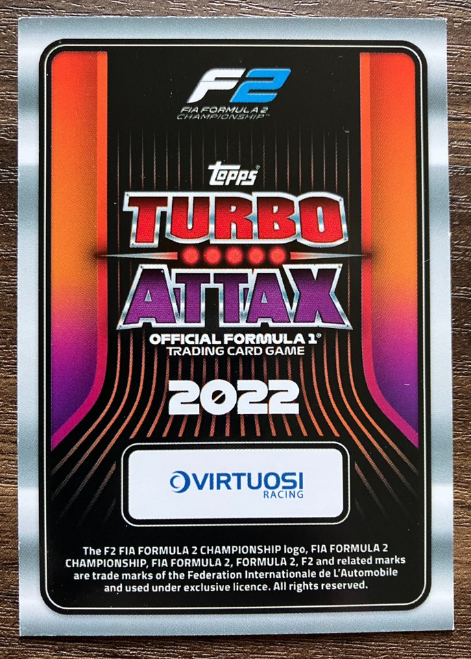 Jack Doohan #103 Virtuosi - 2022 Topps Turbo Attax Formula 1 F1 F2 Card ...