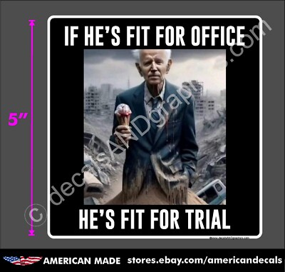 TRUMP 2024 STICKER FIT FOR TRIAL ANTI DEMOCRAT REFORM MAGA DECAL | eBay