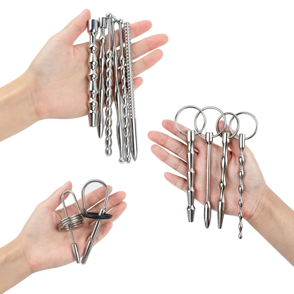 Male Stainless Steel Beads Long Urethral Plug Sounding Penis Plug Rod ...