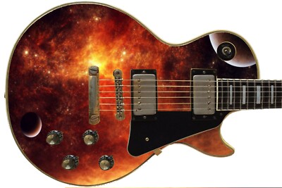 Sticka Steves Guitar Skin Wrap Reface Yellow Orange Red Mission 2 Mars ...